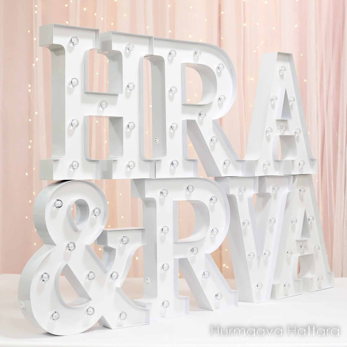 Hra & Rva -valokyltti | Vuokraa juhlatarvikkeet | Hurmaava Hattara – Hurmaava Hattara ...